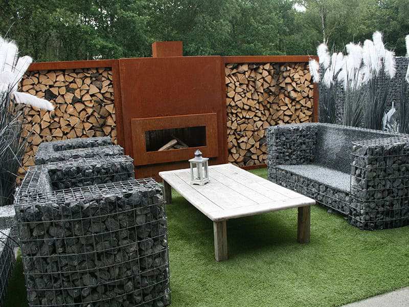 Outdoor Corten Steel Fireplace
